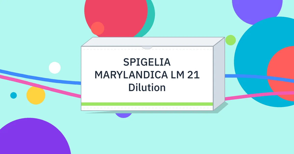 Symbolbild: Packung mit der Aufschrift SPIGELIA MARYLANDICA LM 21 Dilution (PZN 13195695) – Verfügbarkeit und Bezug in Apotheken in Frankfurt am Main