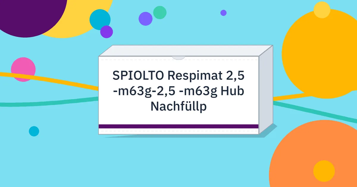 Symbolbild: Packung mit der Aufschrift SPIOLTO Respimat 2,5 -m63g-2,5 -m63g Hub Nachfüllp (PZN 16605515) – Verfügbarkeit und Bezug in Apotheken in Frankfurt am Main