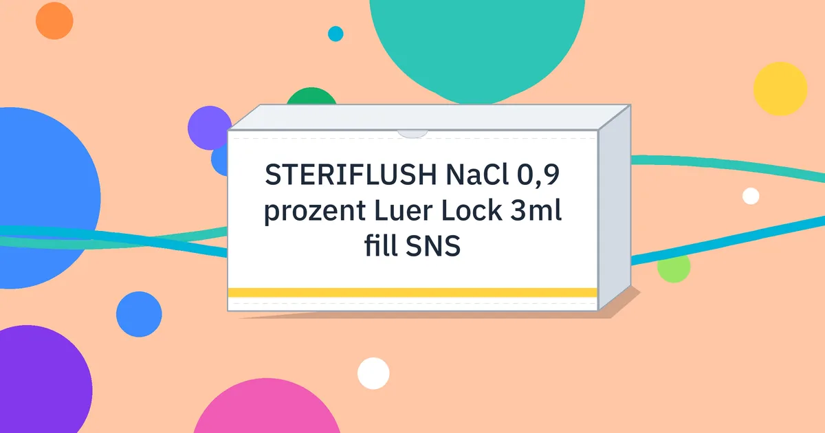 Symbolbild: Packung mit der Aufschrift STERIFLUSH NaCl 0,9 prozent Luer Lock 3ml fill SNS (PZN 20616890) – Verfügbarkeit und Bezug in Apotheken in Frankfurt am Main