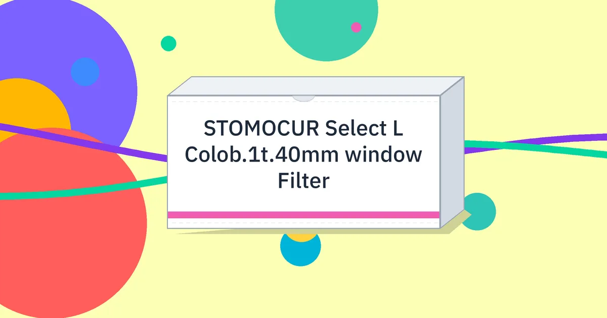 Symbolbild: Packung mit der Aufschrift STOMOCUR Select L Colob.1t.40mm window Filter (PZN 18239204) – Verfügbarkeit und Bezug in Apotheken in Frankfurt am Main