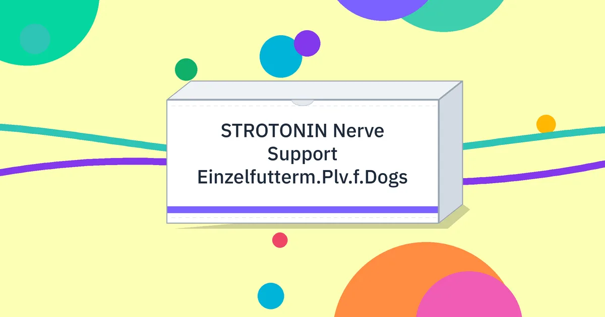 Symbolbild: Packung mit der Aufschrift STROTONIN Nerve Support Einzelfutterm.Plv.f.Dogs (PZN 20580293) – Verfügbarkeit und Bezug in Apotheken in Frankfurt am Main