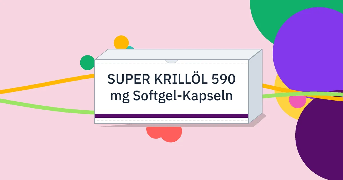 Symbolbild: Packung mit der Aufschrift SUPER KRILLÖL 590 mg Softgel-Kapseln (PZN 18351467) – Verfügbarkeit und Bezug in Apotheken in Frankfurt am Main