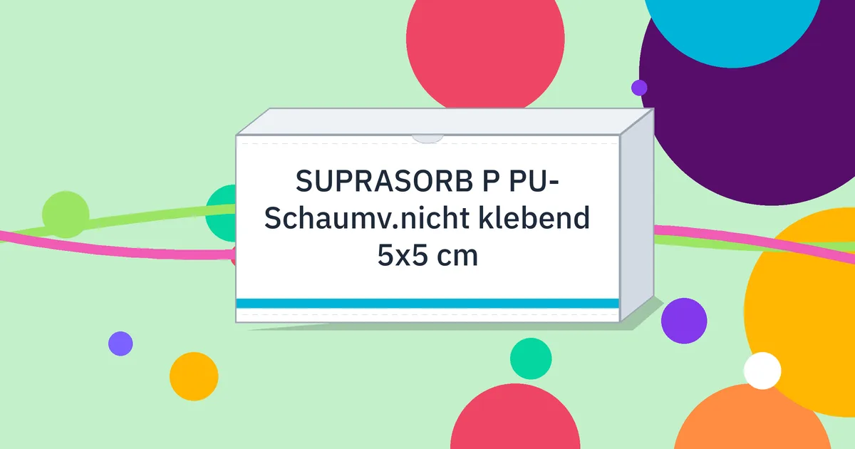Symbolbild: Packung mit der Aufschrift SUPRASORB P PU-Schaumv.nicht klebend 5x5 cm (PZN 17886120) – Verfügbarkeit und Bezug in Apotheken in Frankfurt am Main