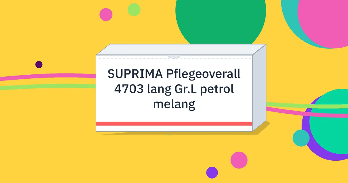 Symbolbild: Packung mit der Aufschrift SUPRIMA Pflegeoverall 4703 lang Gr.L petrol melang (PZN 20189910) – Verfügbarkeit und Bezug in Apotheken in Frankfurt am Main
