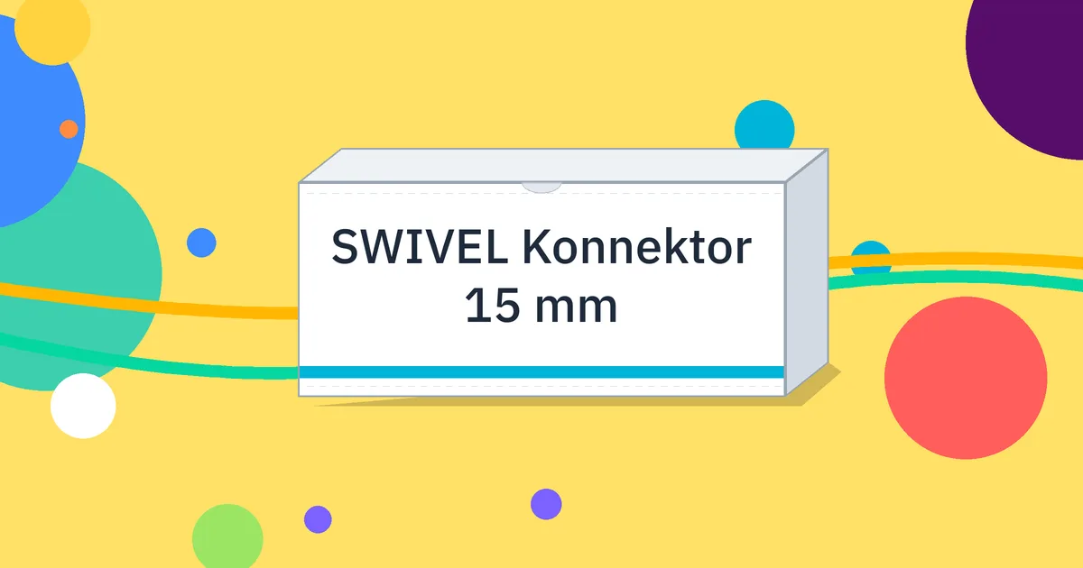 Symbolbild: Packung mit der Aufschrift SWIVEL Konnektor 15 mm (PZN 07587296) – Verfügbarkeit und Bezug in Apotheken in Frankfurt am Main