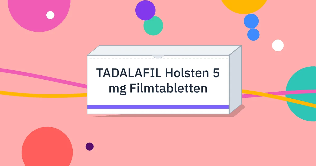Symbolbild: Packung mit der Aufschrift TADALAFIL Holsten 5 mg Filmtabletten (PZN 19208631) – Verfügbarkeit und Bezug in Apotheken in Frankfurt am Main