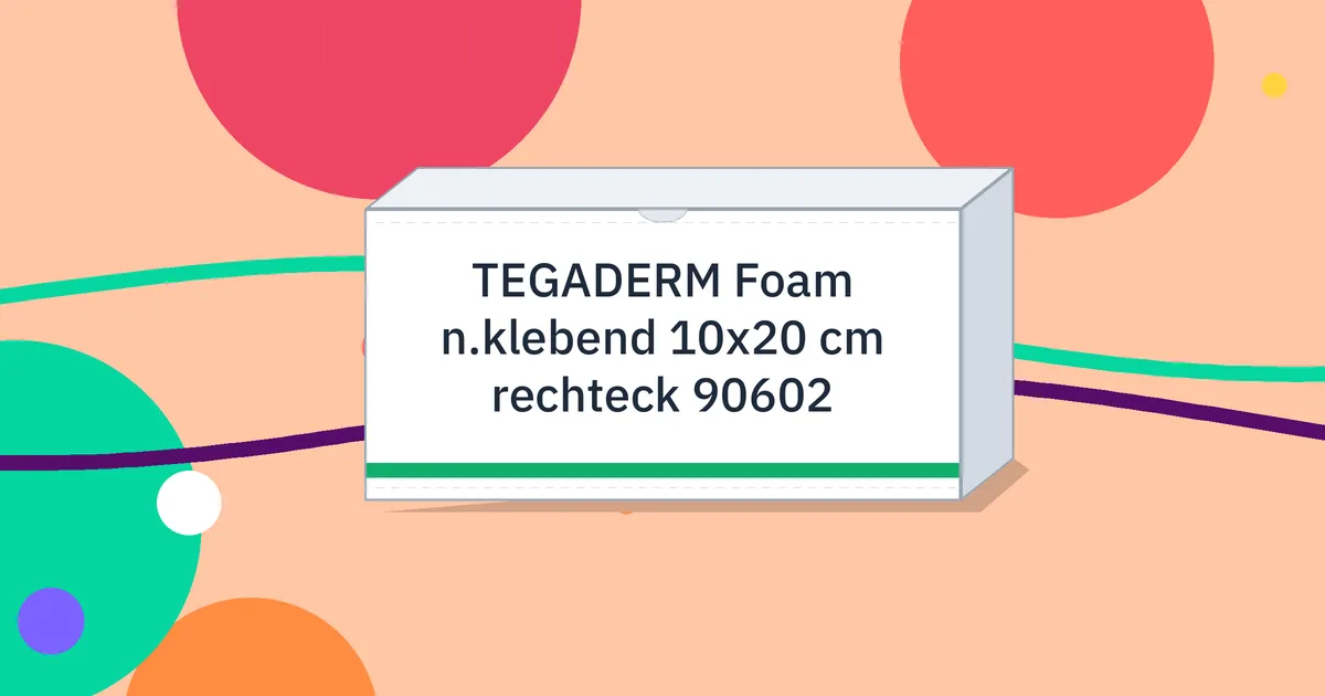 Symbolbild: Packung mit der Aufschrift TEGADERM Foam n.klebend 10x20 cm rechteck 90602 (PZN 11114971) – Verfügbarkeit und Bezug in Apotheken in Frankfurt am Main