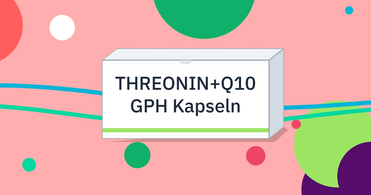 Symbolbild: Packung mit der Aufschrift THREONIN+Q10 GPH Kapseln (PZN 00943598) – Verfügbarkeit und Bezug in Apotheken in Frankfurt am Main