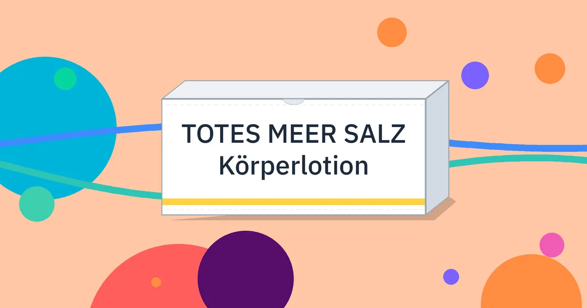 Symbolbild: Packung mit der Aufschrift TOTES MEER SALZ Körperlotion (PZN 06883868) – Verfügbarkeit und Bezug in Apotheken in Frankfurt am Main