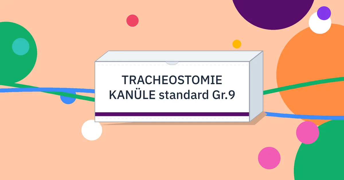 Symbolbild: Packung mit der Aufschrift TRACHEOSTOMIE KANÜLE standard Gr.9 (PZN 09224273) – Verfügbarkeit und Bezug in Apotheken in Frankfurt am Main