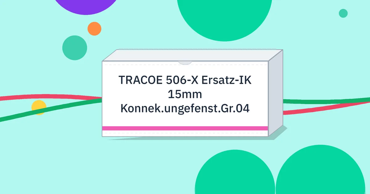 Symbolbild: Packung mit der Aufschrift TRACOE 506-X Ersatz-IK 15mm Konnek.ungefenst.Gr.04 (PZN 06939675) – Verfügbarkeit und Bezug in Apotheken in Frankfurt am Main