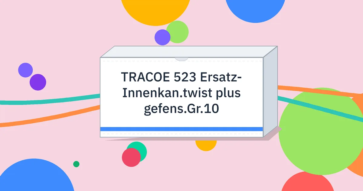 Symbolbild: Packung mit der Aufschrift TRACOE 523 Ersatz-Innenkan.twist plus gefens.Gr.10 (PZN 05881264) – Verfügbarkeit und Bezug in Apotheken in Frankfurt am Main