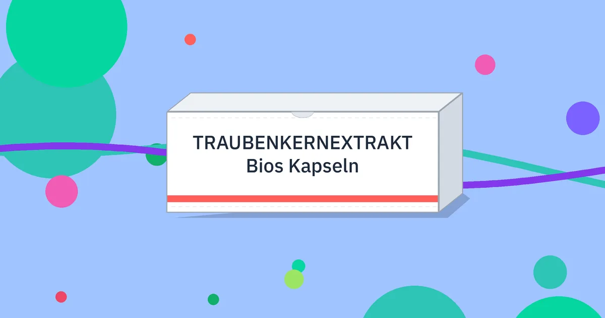 Symbolbild: Packung mit der Aufschrift TRAUBENKERNEXTRAKT Bios Kapseln (PZN 05995447) – Verfügbarkeit und Bezug in Apotheken in Frankfurt am Main