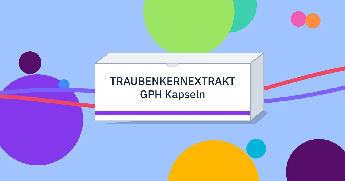 Symbolbild: Packung mit der Aufschrift TRAUBENKERNEXTRAKT GPH Kapseln (PZN 00896700) – Verfügbarkeit und Bezug in Apotheken in Frankfurt am Main