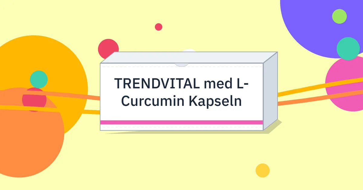 Symbolbild: Packung mit der Aufschrift TRENDVITAL med L-Curcumin Kapseln (PZN 12563033) – Verfügbarkeit und Bezug in Apotheken in Frankfurt am Main