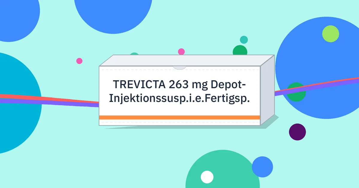 Symbolbild: Packung mit der Aufschrift TREVICTA 263 mg Depot-Injektionssusp.i.e.Fertigsp. (PZN 19366057) – Verfügbarkeit und Bezug in Apotheken in Frankfurt am Main