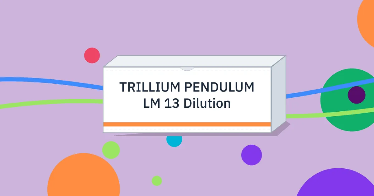 Symbolbild: Packung mit der Aufschrift TRILLIUM PENDULUM LM 13 Dilution (PZN 13227113) – Verfügbarkeit und Bezug in Apotheken in Frankfurt am Main