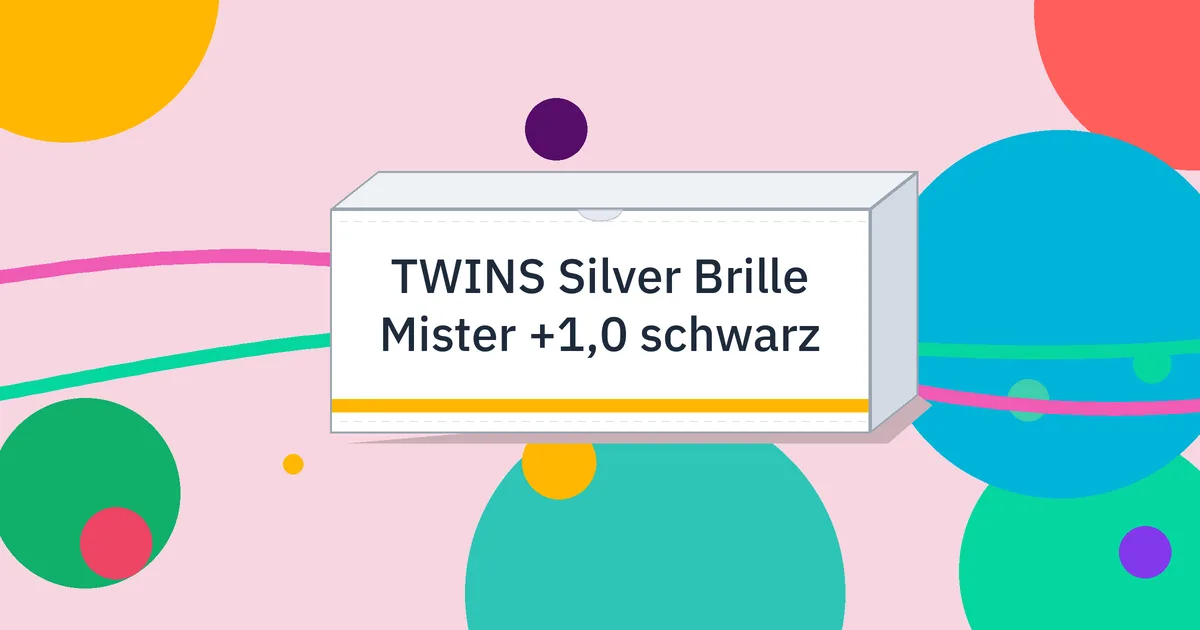 Symbolbild: Packung mit der Aufschrift TWINS Silver Brille Mister +1,0 schwarz (PZN 14032765) – Verfügbarkeit und Bezug in Apotheken in Frankfurt am Main