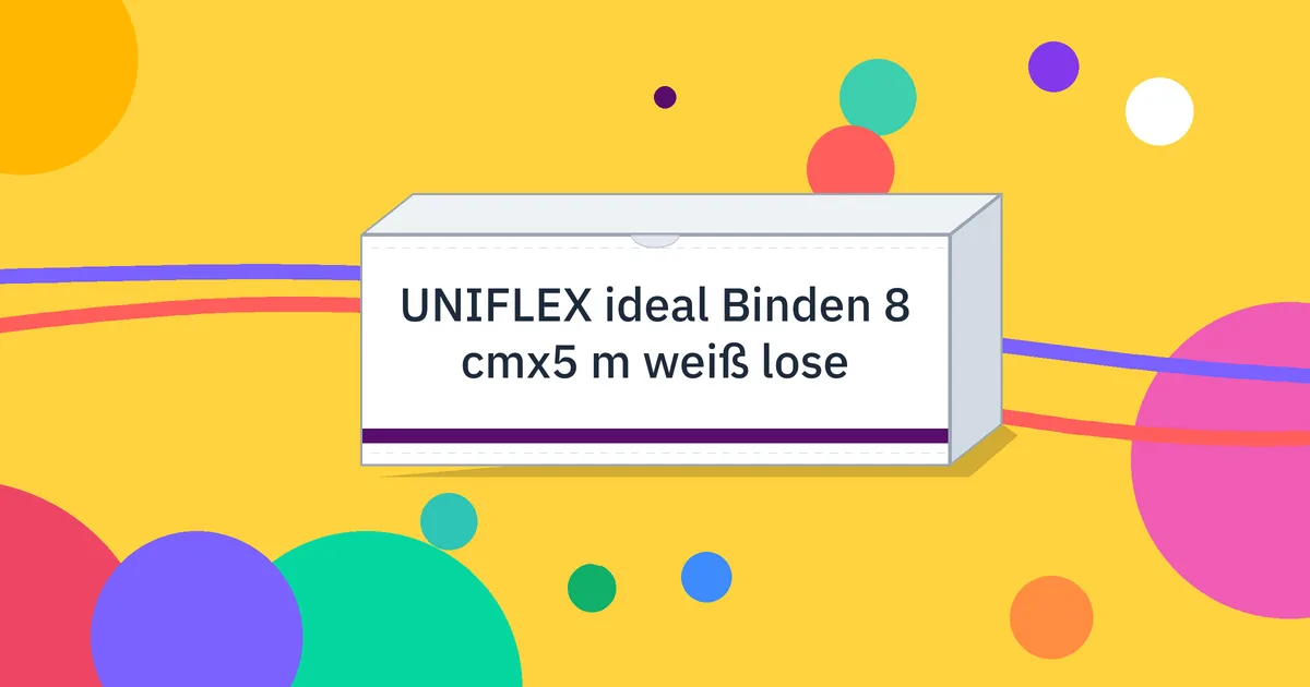 Symbolbild: Packung mit der Aufschrift UNIFLEX ideal Binden 8 cmx5 m weiß lose (PZN 13871038) – Verfügbarkeit und Bezug in Apotheken in Frankfurt am Main