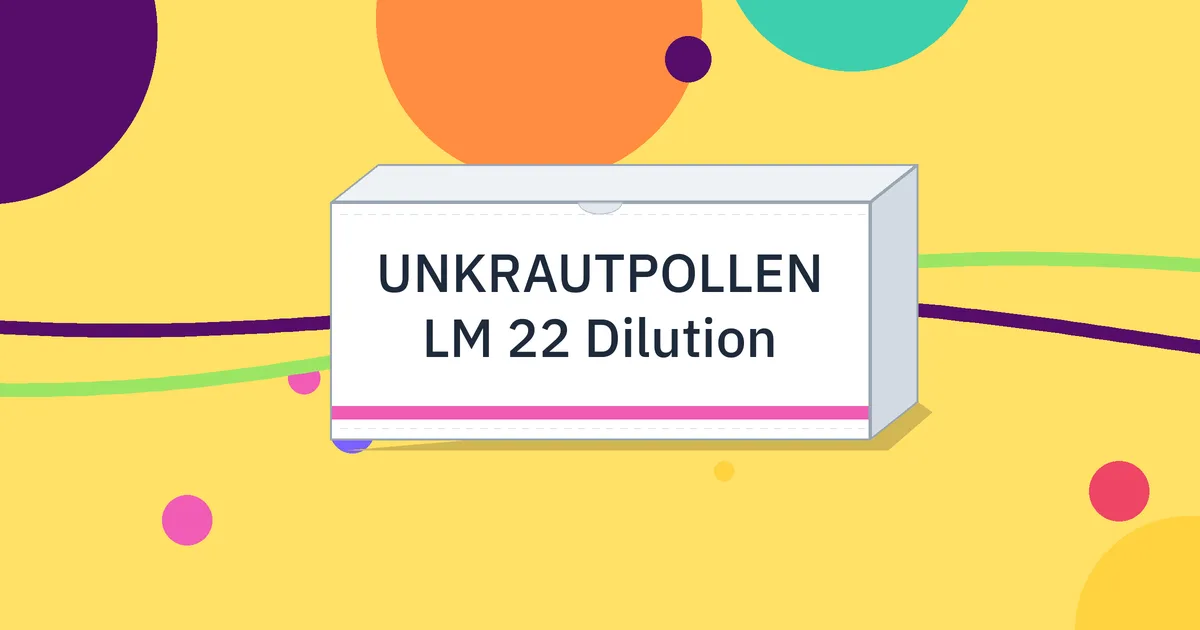 Symbolbild: Packung mit der Aufschrift UNKRAUTPOLLEN LM 22 Dilution (PZN 13255902) – Verfügbarkeit und Bezug in Apotheken in Frankfurt am Main