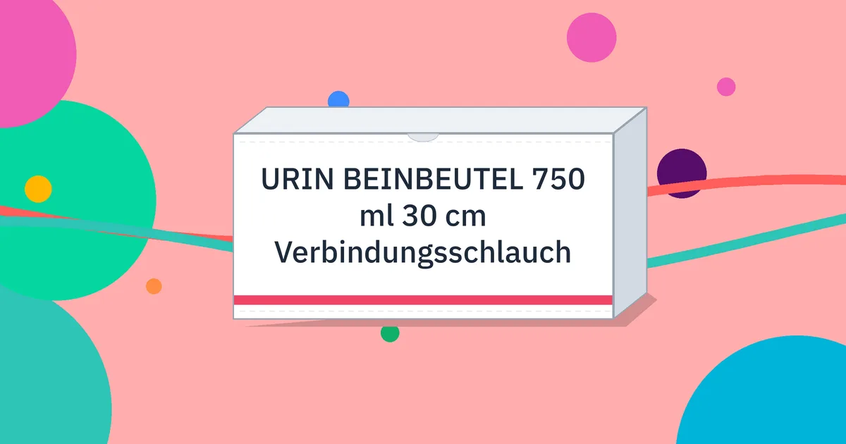 Symbolbild: Packung mit der Aufschrift URIN BEINBEUTEL 750 ml 30 cm Verbindungsschlauch (PZN 18036518) – Verfügbarkeit und Bezug in Apotheken in Frankfurt am Main