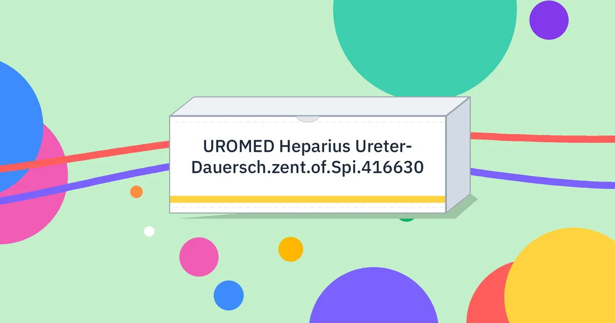 Symbolbild: Packung mit der Aufschrift UROMED Heparius Ureter-Dauersch.zent.of.Spi.416630 (PZN 11370473) – Verfügbarkeit und Bezug in Apotheken in Frankfurt am Main