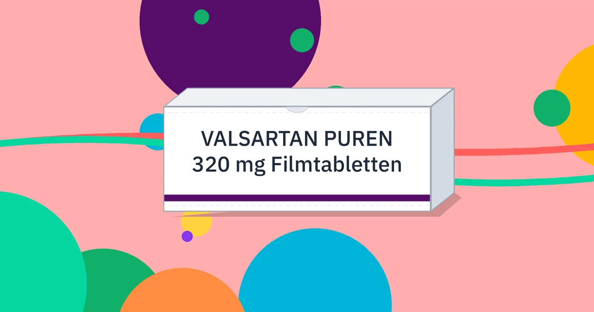 Symbolbild: Packung mit der Aufschrift VALSARTAN PUREN 320 mg Filmtabletten (PZN 18352231) – Verfügbarkeit und Bezug in Apotheken in Frankfurt am Main