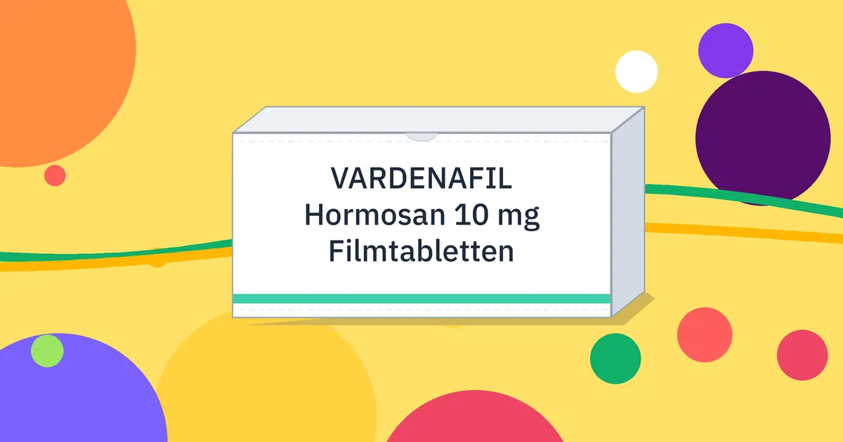 Symbolbild: Packung mit der Aufschrift VARDENAFIL Hormosan 10 mg Filmtabletten (PZN 16120522) – Verfügbarkeit und Bezug in Apotheken in Frankfurt am Main