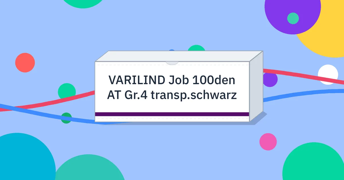 Symbolbild: Packung mit der Aufschrift VARILIND Job 100den AT Gr.4 transp.schwarz (PZN 06317459) – Verfügbarkeit und Bezug in Apotheken in Frankfurt am Main