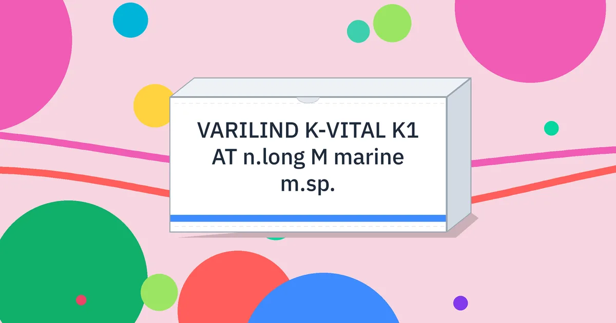 Symbolbild: Packung mit der Aufschrift VARILIND K-VITAL K1 AT n.long M marine m.sp. (PZN 20559979) – Verfügbarkeit und Bezug in Apotheken in Frankfurt am Main