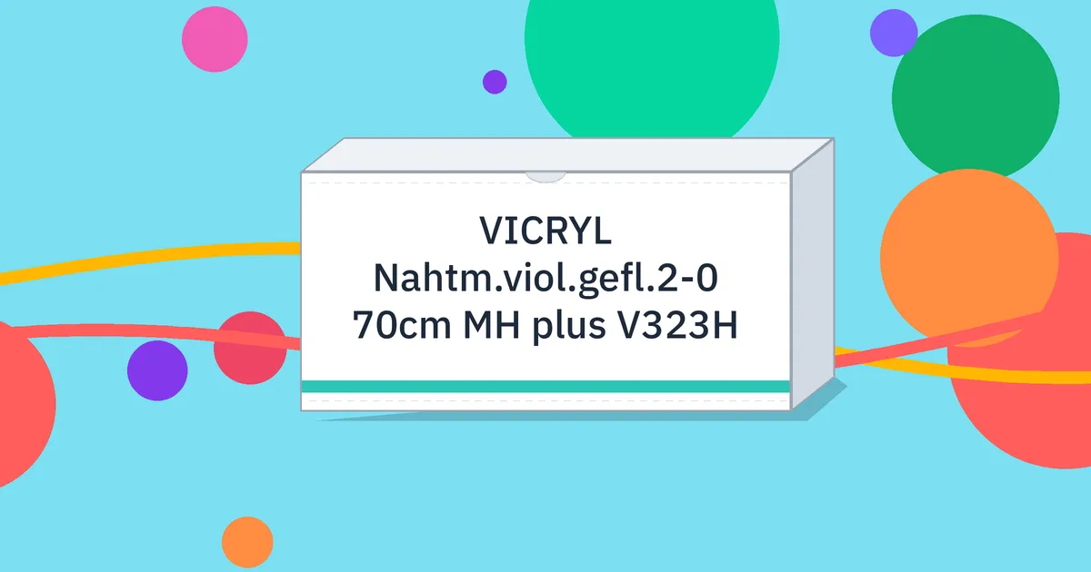 Symbolbild: Packung mit der Aufschrift VICRYL Nahtm.viol.gefl.2-0 70cm MH plus V323H (PZN 16393504) – Verfügbarkeit und Bezug in Apotheken in Frankfurt am Main