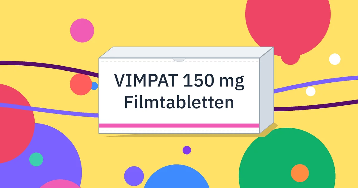 Symbolbild: Packung mit der Aufschrift VIMPAT 150 mg Filmtabletten (PZN 01174133) – Verfügbarkeit und Bezug in Apotheken in Frankfurt am Main