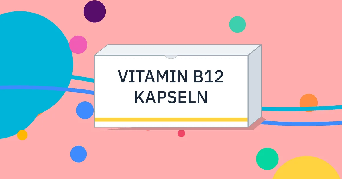 Symbolbild: Packung mit der Aufschrift VITAMIN B12 KAPSELN (PZN 00876821) – Verfügbarkeit und Bezug in Apotheken in Frankfurt am Main