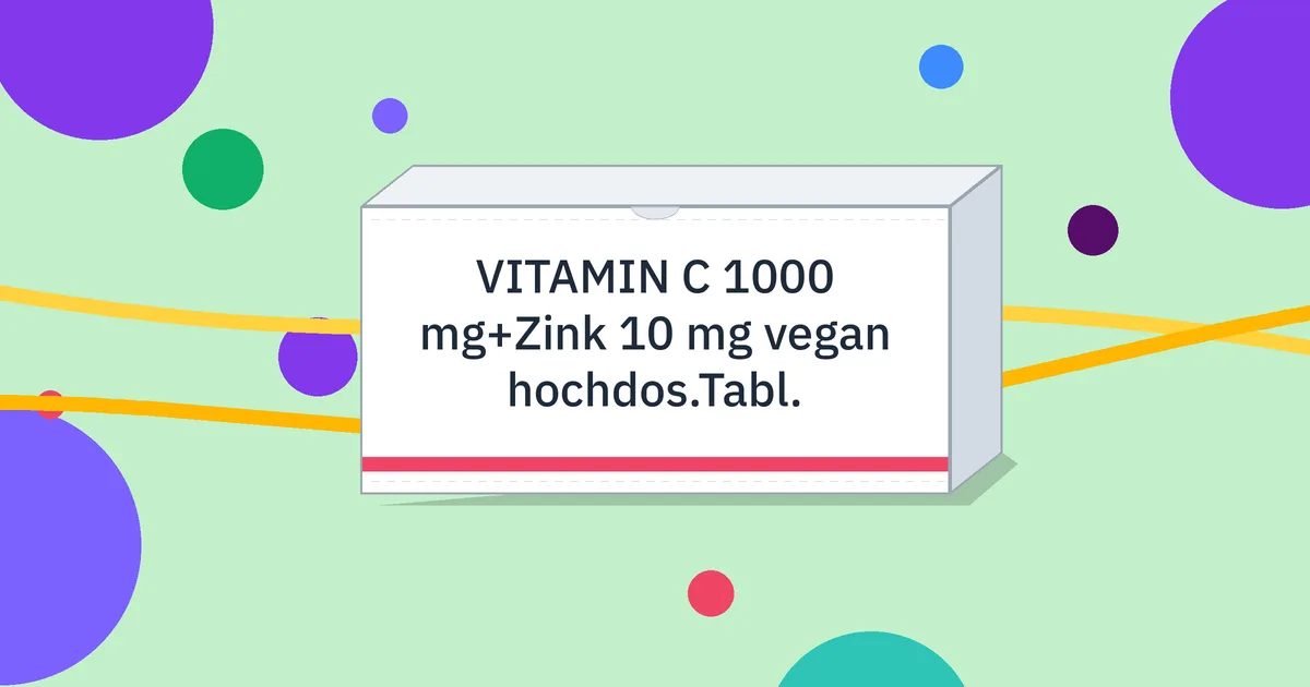 Symbolbild: Packung mit der Aufschrift VITAMIN C 1000 mg+Zink 10 mg vegan hochdos.Tabl. (PZN 18237748) – Verfügbarkeit und Bezug in Apotheken in Frankfurt am Main