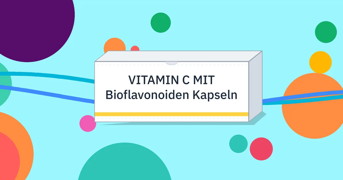 Symbolbild: Packung mit der Aufschrift VITAMIN C MIT Bioflavonoiden Kapseln (PZN 11267605) – Verfügbarkeit und Bezug in Apotheken in Frankfurt am Main