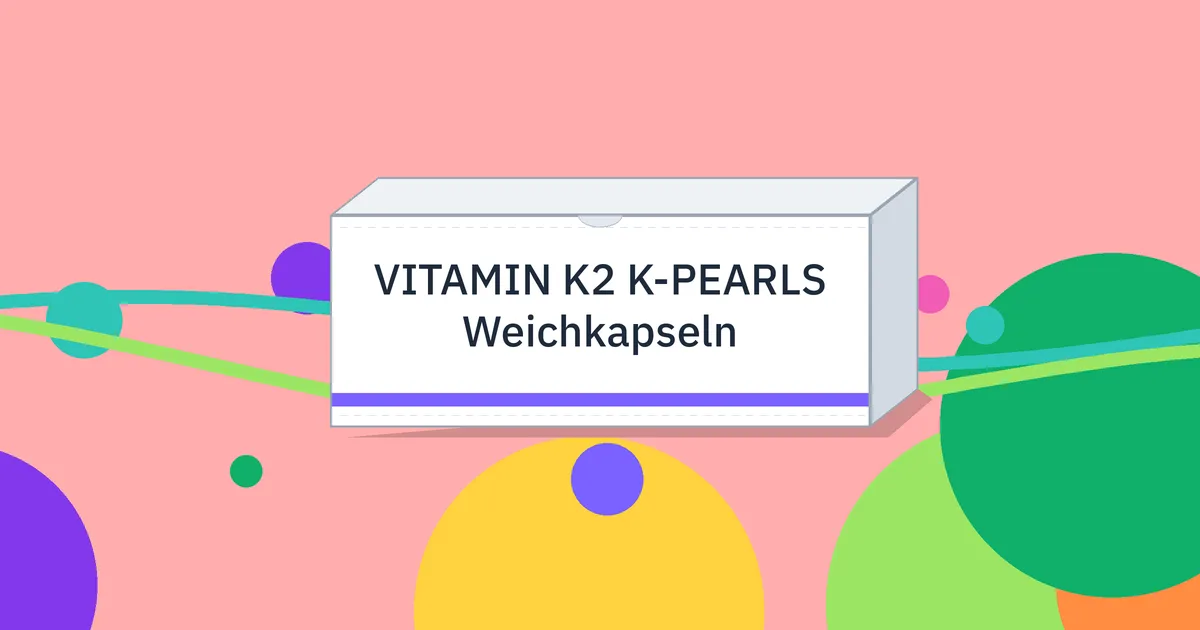 Symbolbild: Packung mit der Aufschrift VITAMIN K2 K-PEARLS Weichkapseln (PZN 15570884) – Verfügbarkeit und Bezug in Apotheken in Frankfurt am Main