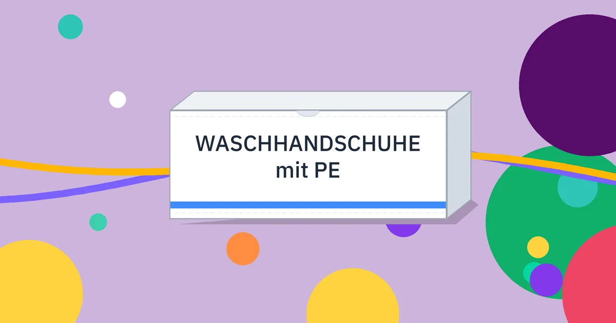 Symbolbild: Packung mit der Aufschrift WASCHHANDSCHUHE mit PE (PZN 05463584) – Verfügbarkeit und Bezug in Apotheken in Frankfurt am Main