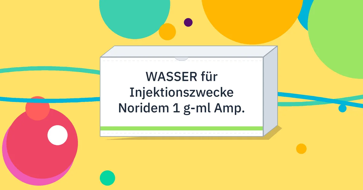 Symbolbild: Packung mit der Aufschrift WASSER für Injektionszwecke Noridem 1 g-ml Amp. (PZN 16936583) – Verfügbarkeit und Bezug in Apotheken in Frankfurt am Main