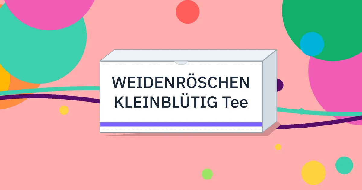 Symbolbild: Packung mit der Aufschrift WEIDENRÖSCHEN KLEINBLÜTIG Tee (PZN 05544130) – Verfügbarkeit und Bezug in Apotheken in Frankfurt am Main