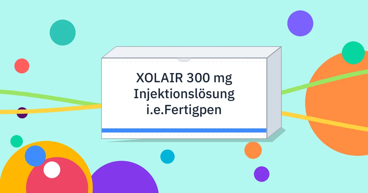 Symbolbild: Packung mit der Aufschrift XOLAIR 300 mg Injektionslösung i.e.Fertigpen (PZN 20056474) – Verfügbarkeit und Bezug in Apotheken in Frankfurt am Main