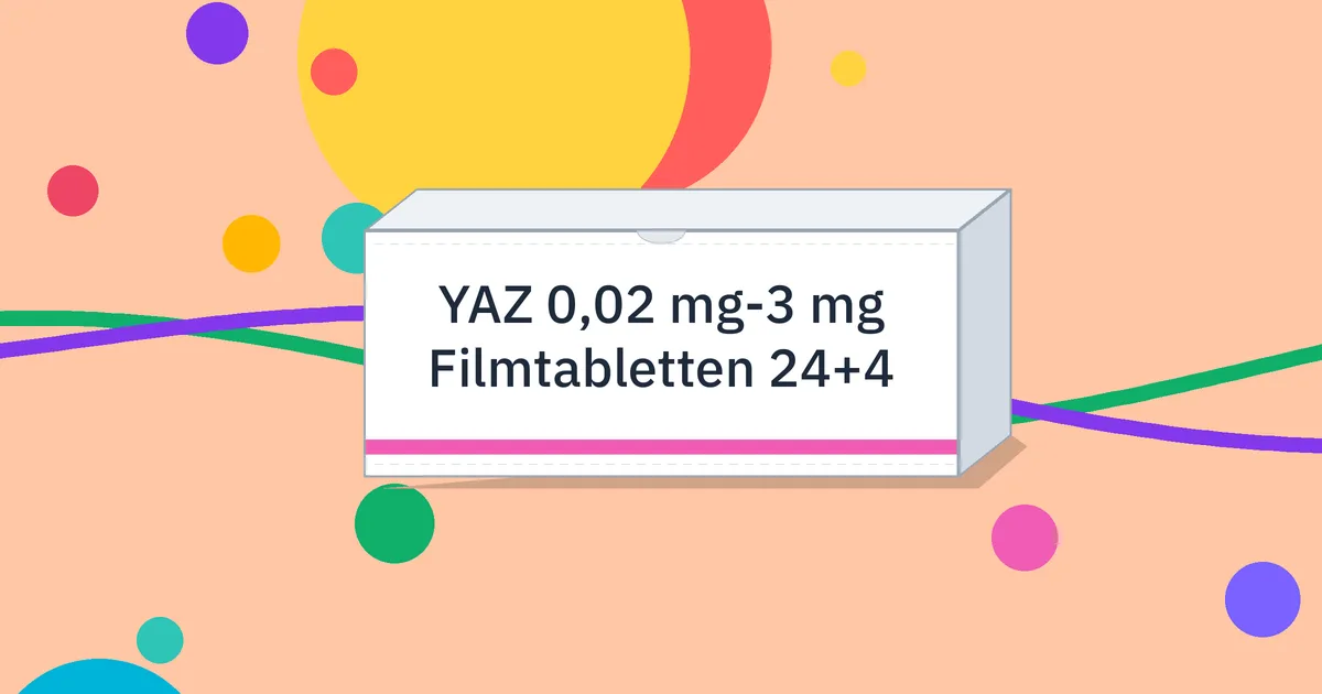 Symbolbild: Packung mit der Aufschrift YAZ 0,02 mg-3 mg Filmtabletten 24+4 (PZN 10188200) – Verfügbarkeit und Bezug in Apotheken in Frankfurt am Main
