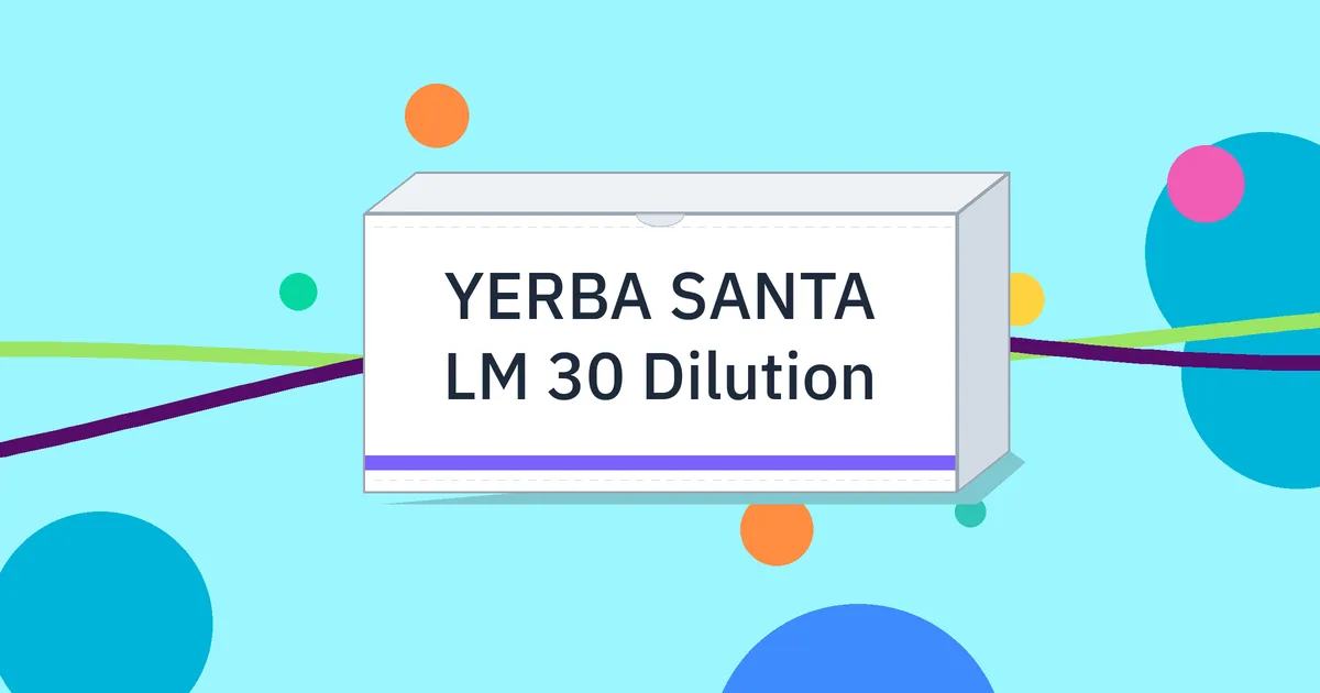 Symbolbild: Packung mit der Aufschrift YERBA SANTA LM 30 Dilution (PZN 13285547) – Verfügbarkeit und Bezug in Apotheken in Frankfurt am Main