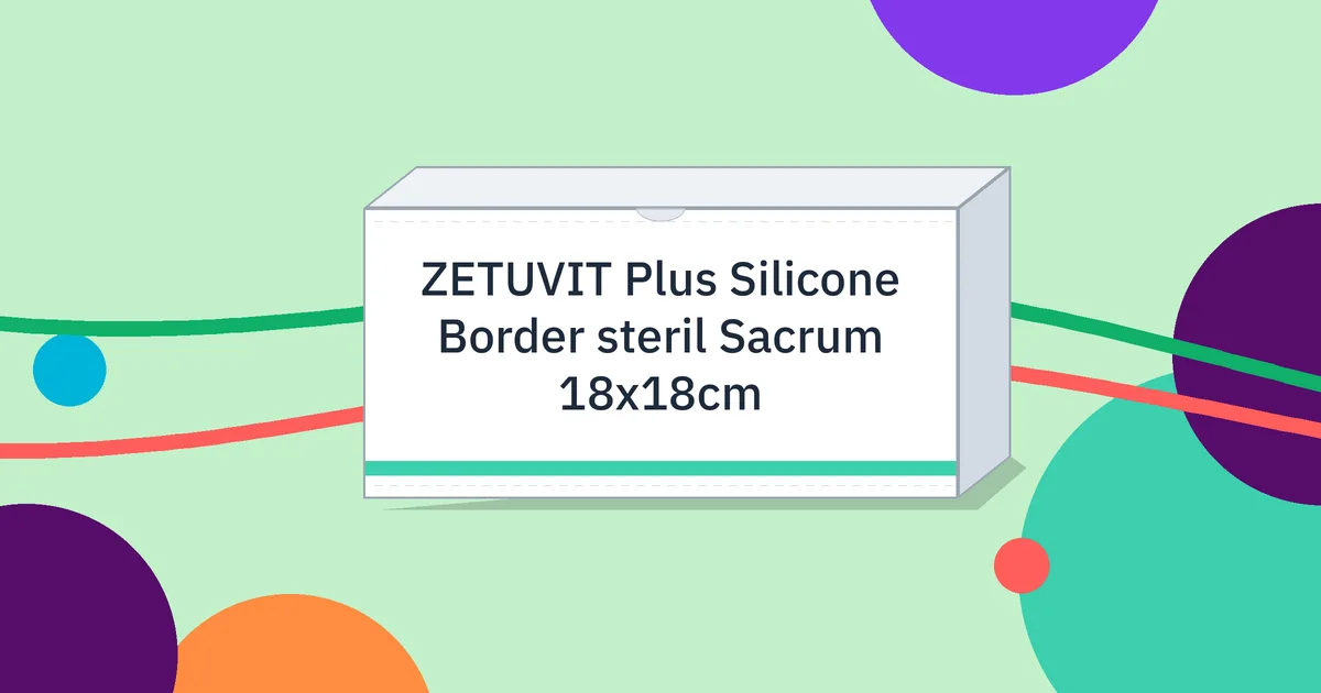 Symbolbild: Packung mit der Aufschrift ZETUVIT Plus Silicone Border steril Sacrum 18x18cm (PZN 20012353) – Verfügbarkeit und Bezug in Apotheken in Frankfurt am Main