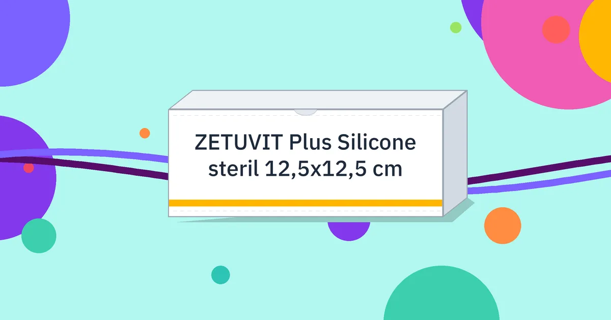 Symbolbild: Packung mit der Aufschrift ZETUVIT Plus Silicone steril 12,5x12,5 cm (PZN 16123874) – Verfügbarkeit und Bezug in Apotheken in Frankfurt am Main
