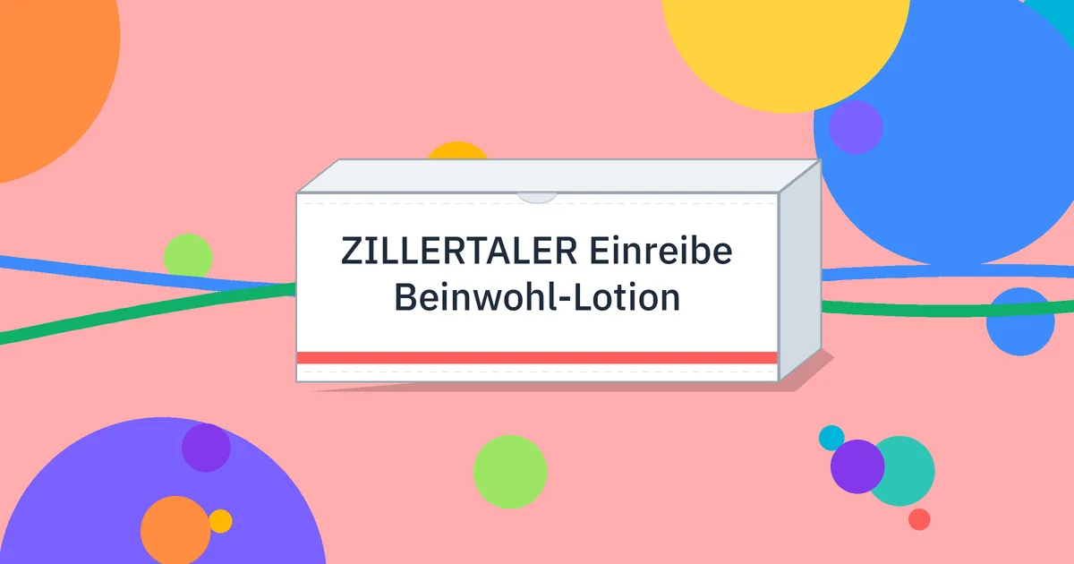Symbolbild: Packung mit der Aufschrift ZILLERTALER Einreibe Beinwohl-Lotion (PZN 20281828) – Verfügbarkeit und Bezug in Apotheken in Frankfurt am Main