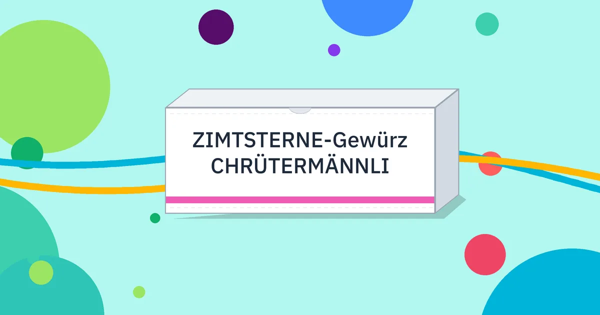 Symbolbild: Packung mit der Aufschrift ZIMTSTERNE-Gewürz CHRÜTERMÄNNLI (PZN 01187779) – Verfügbarkeit und Bezug in Apotheken in Frankfurt am Main