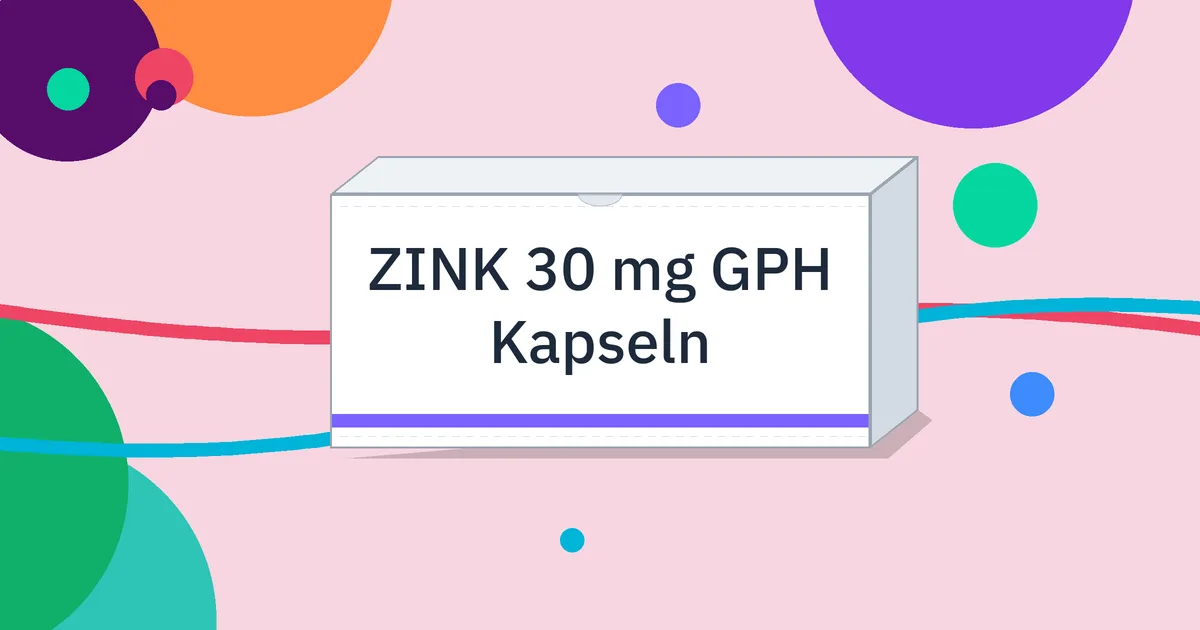 Symbolbild: Packung mit der Aufschrift ZINK 30 mg GPH Kapseln (PZN 12635637) – Verfügbarkeit und Bezug in Apotheken in Frankfurt am Main