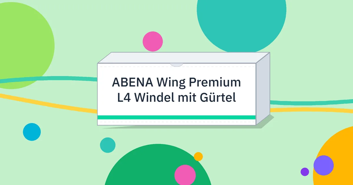 Symbolbild: Packung mit der Aufschrift ABENA Wing Premium L4 Windel mit Gürtel (PZN 17468919) – Verfügbarkeit und Bezug in Apotheken in Frankfurt am Main