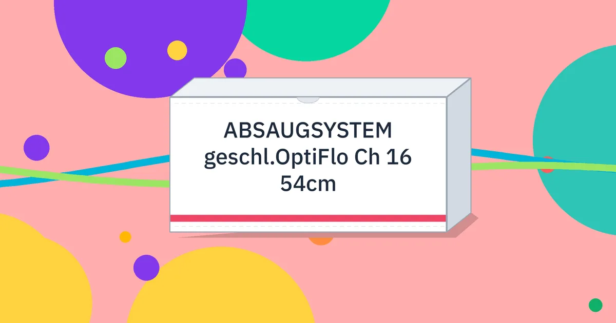 Symbolbild: Packung mit der Aufschrift ABSAUGSYSTEM geschl.OptiFlo Ch 16 54cm (PZN 04713777) – Verfügbarkeit und Bezug in Apotheken in Frankfurt am Main