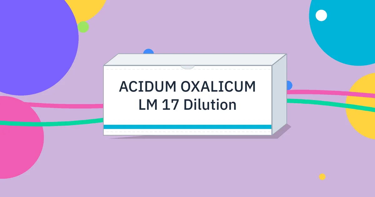 Symbolbild: Packung mit der Aufschrift ACIDUM OXALICUM LM 17 Dilution (PZN 13281124) – Verfügbarkeit und Bezug in Apotheken in Frankfurt am Main